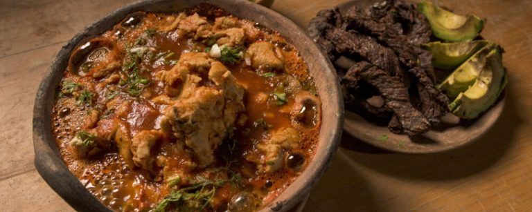 Machucado, sacred dish that the Mixes eat directly from the fire ...